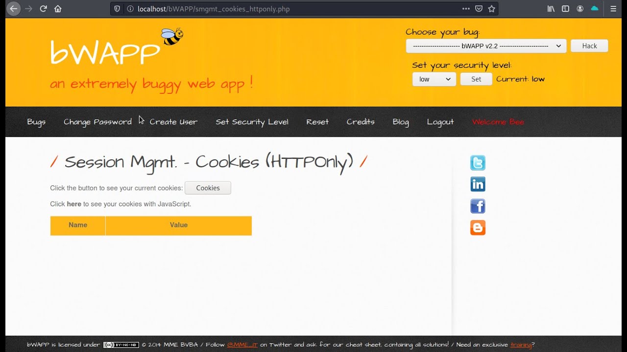 Session Mgmt Cookies HTTPOnly Low Security Level - YouTube