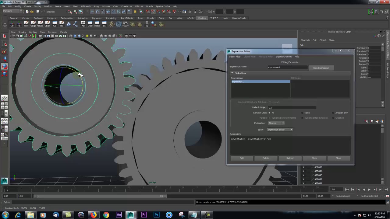 Maya animate gears - YouTube