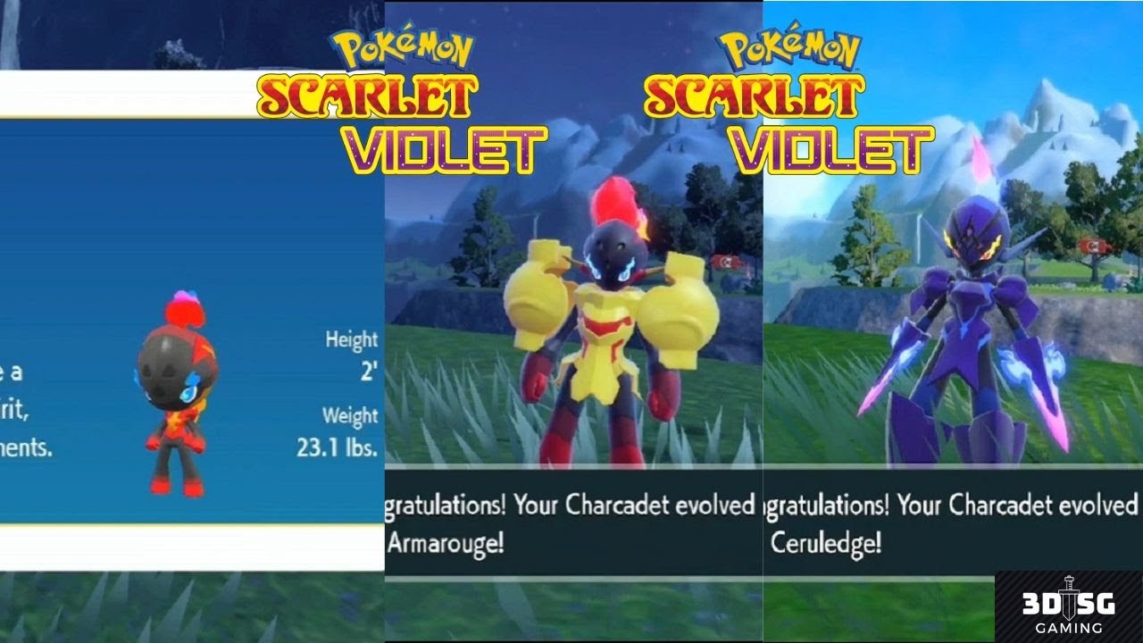 Pokemon Scarlet & Violet | No. 0935 to 0937 Shiny Charcadet, Armarouge ...