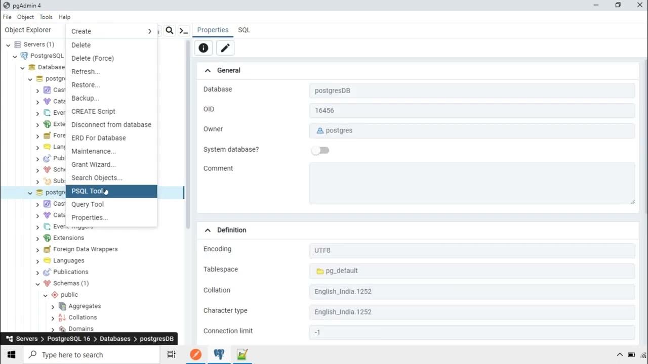 PostgreSQL - Create Database and Tables - YouTube