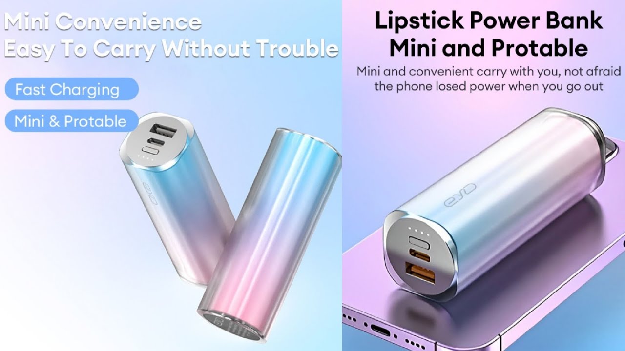 EYD Mini Powerbank 5000mAh 22.5W Powerbank Lipstick Version Powerbank ...