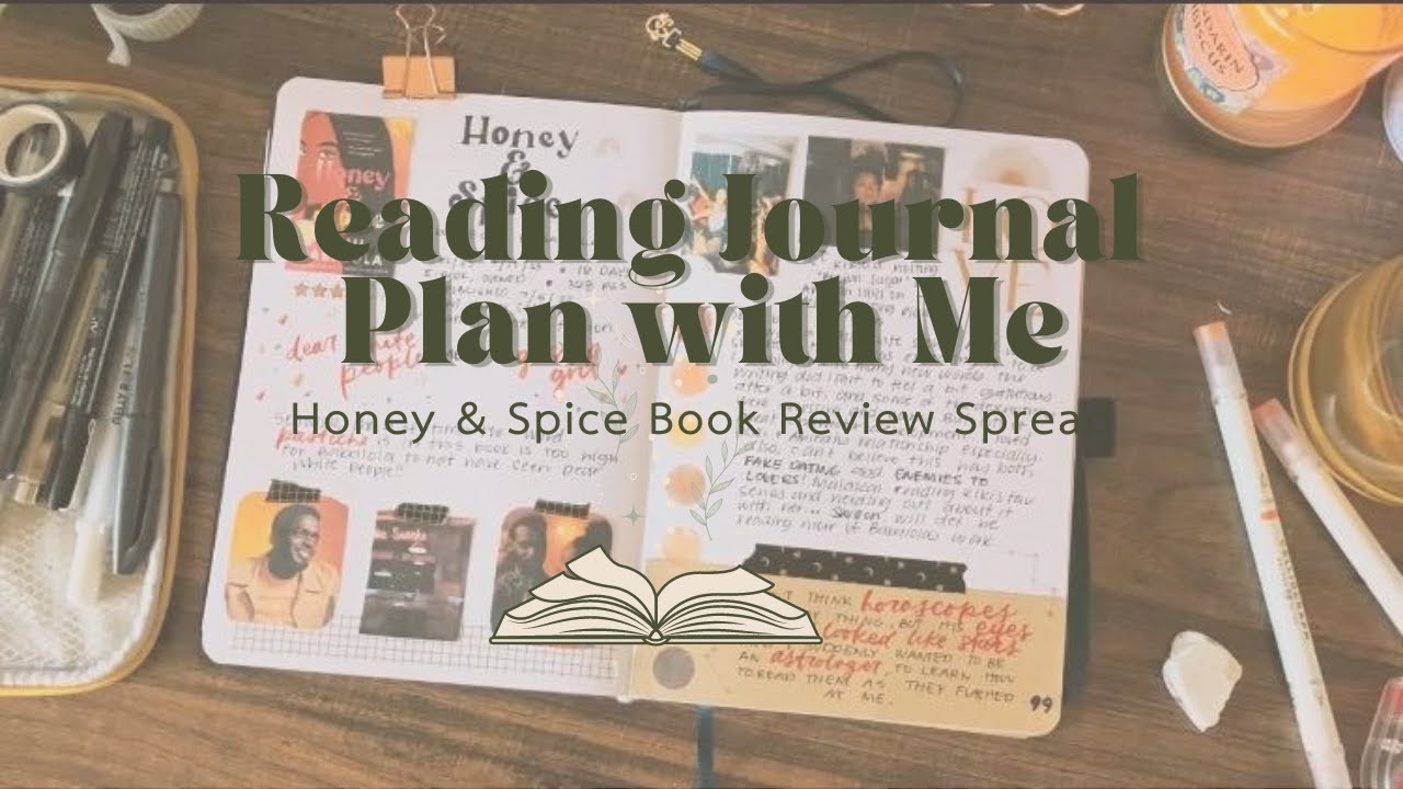 Reading Journal Plan with Me - Honey & Spice Book Review Spread - YouTube