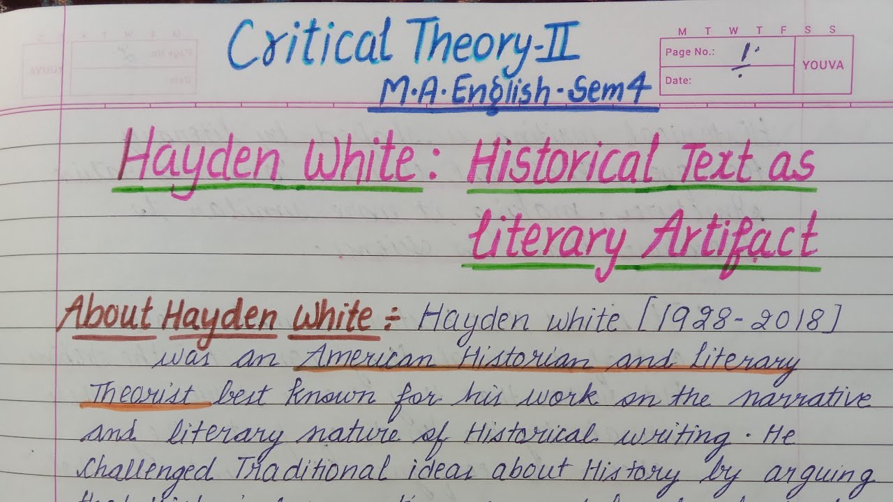 Hayden White's "The Historical Text as Literary Artifact" | Critical ...
