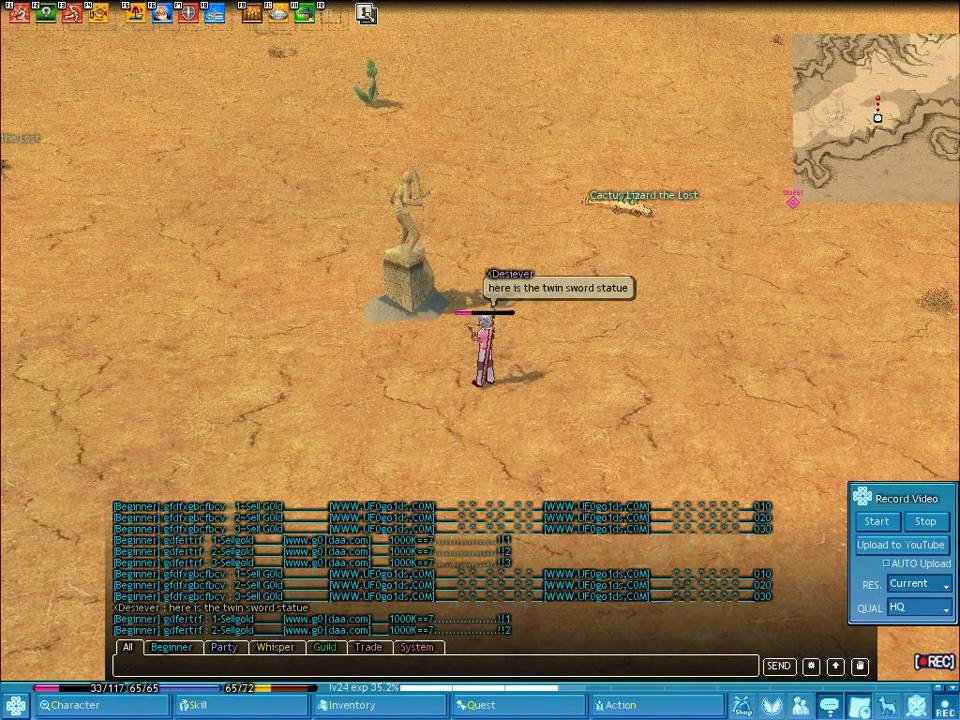 mabinogi location of twin sword statue - YouTube