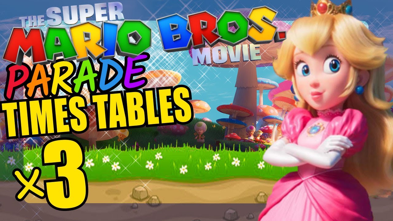 Super Mario Princess Peach Teaching Multiplication Times Tables x3 ...