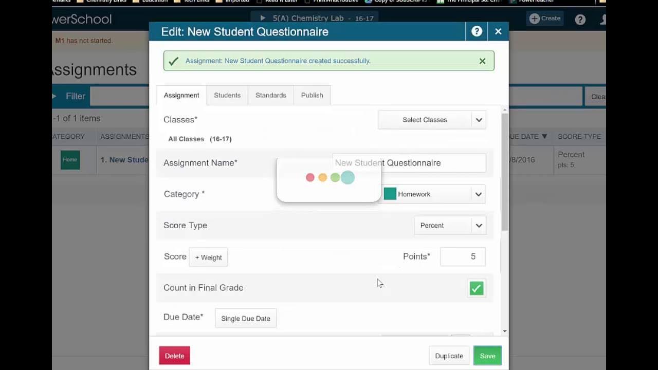 PowerSchool Tutorial--Creating Assignments - YouTube