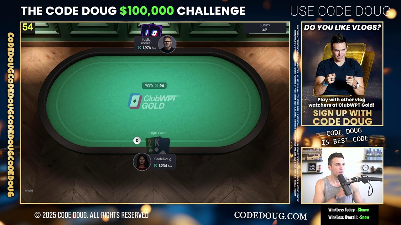 **Announcement** ClubWPT Gold: 100k Code Doug Challenge, Day 3 - YouTube