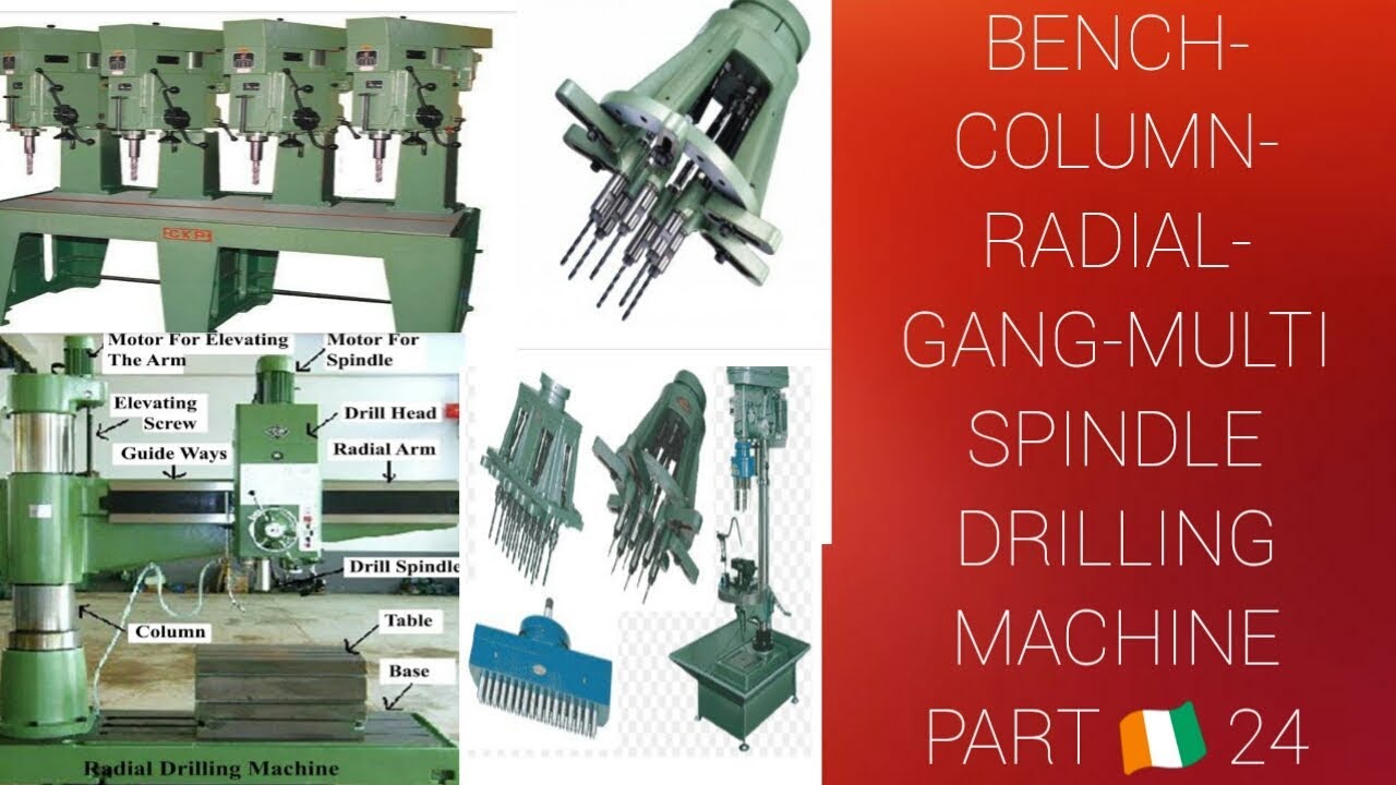 Bench, column, Radial,Gang,Multi-spindle drilling machine part 24 ...