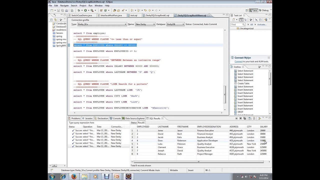 SQL QUERY WHERE CLAUSE LESS THAN OR EQUAL TO - YouTube
