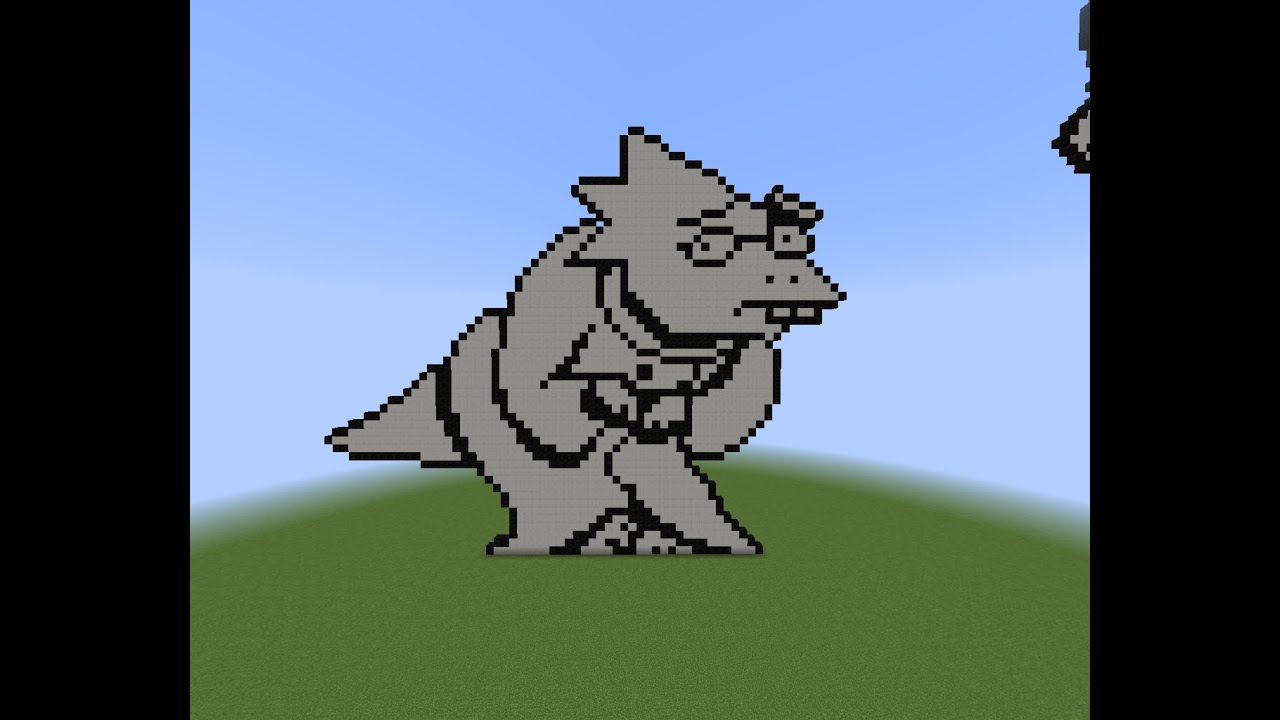 Minecraft Undertale Pixel Art : Alphys (6x Speed) - YouTube