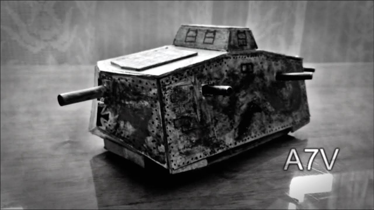 OFFTOPIC - A7V cardboard tank model - YouTube