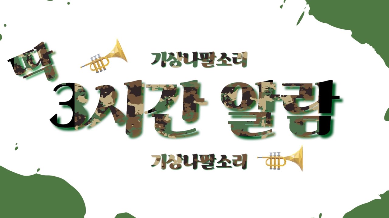 딱 3시간 알람 Countdown Timer 군대기상나팔소리 Youtube