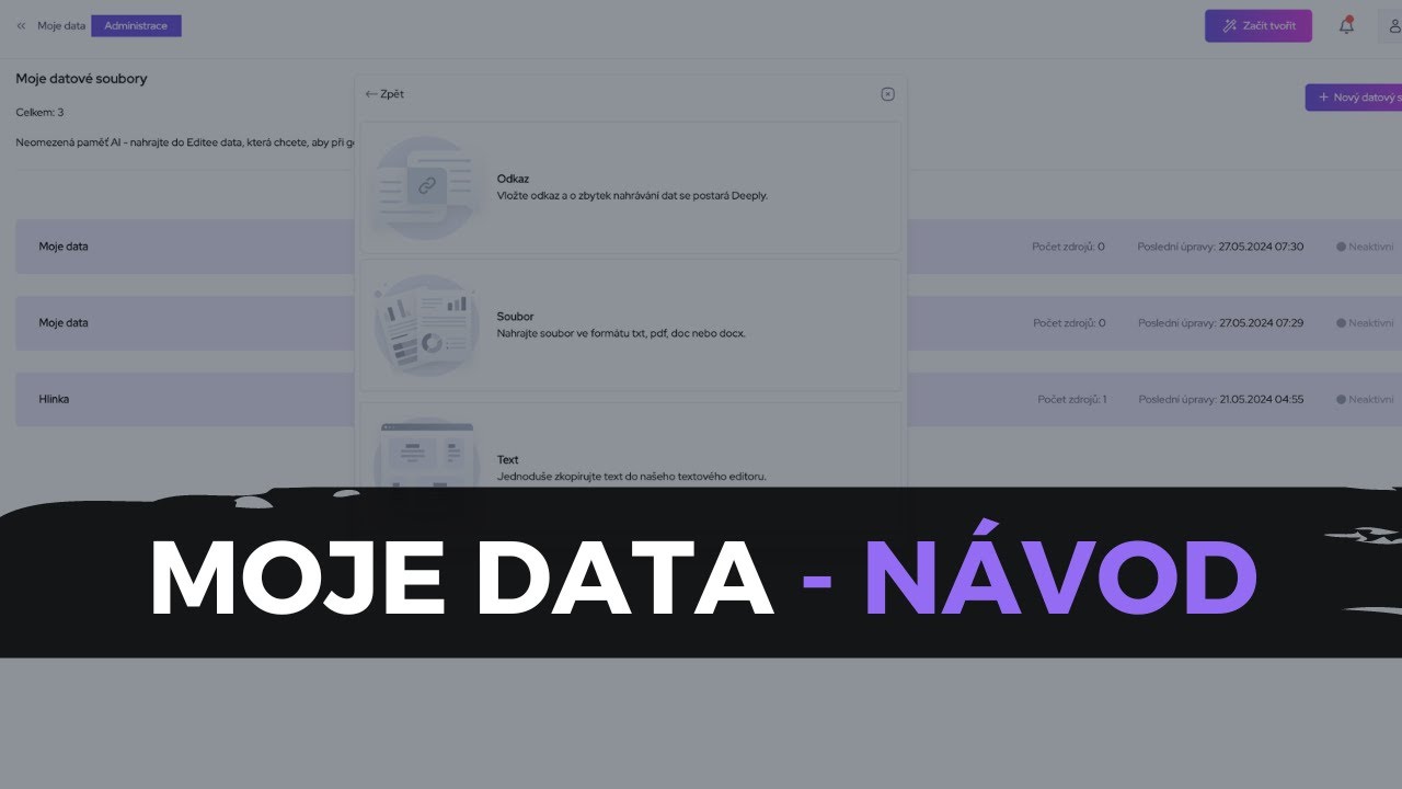 Editee - Moje Data (Návod) - YouTube