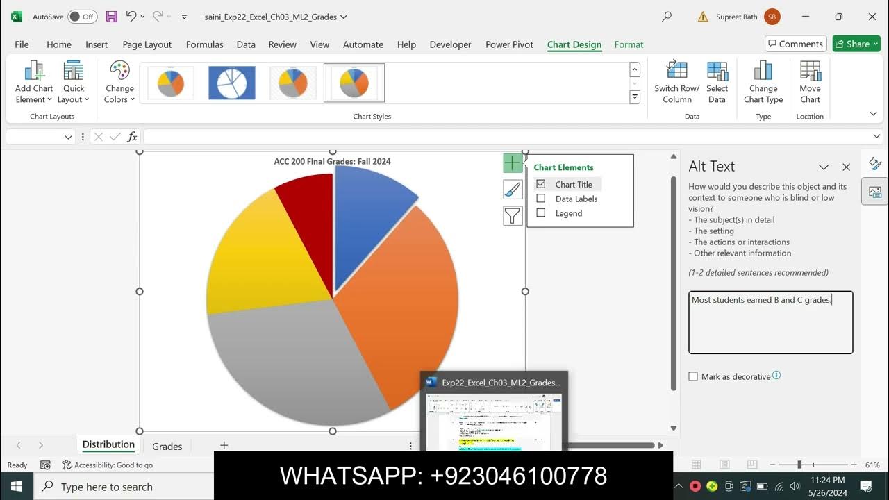 Exp22_Excel_Ch03_ML2_Grades | Excel Chapter 3 Mid-Level 2 Ch03_ML2_Grades - YouTube