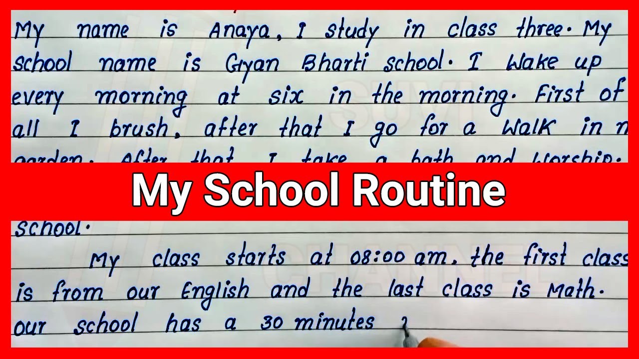 My School Routine English essay writing | English essay on My School ...