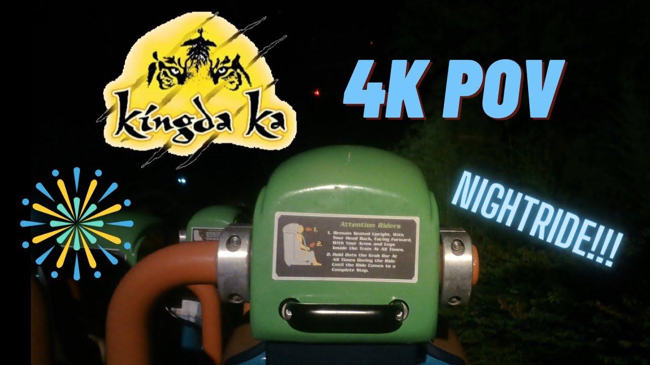 Kingda Ka NIGHT-RIDE WITH FIREWORKS!!! 4K Back Row POV - Six Flags ...