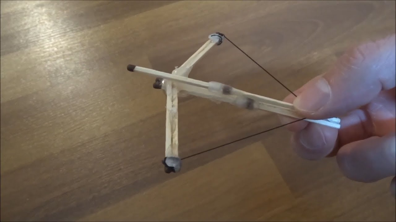 Cool idea of matches! How to make a crossbow with matches. handmade ...