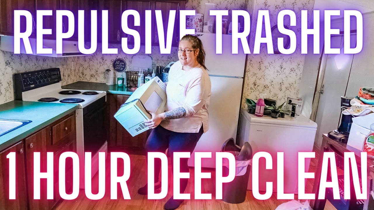 1 HOUR MOBILE HOME CLEAN WITH ME | EXTREME ULTIMATE WHOLE HOUSE ...