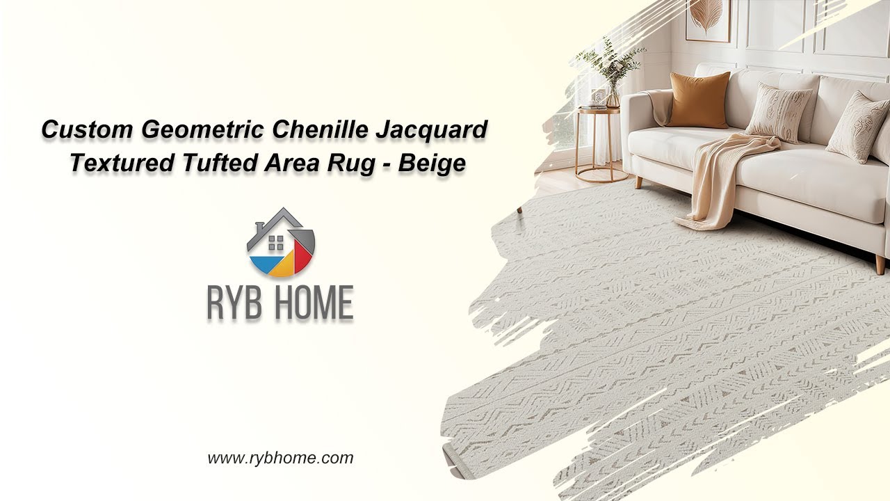 Level up your space with RYB HOME Custom Geometric Jacquard Textured ...