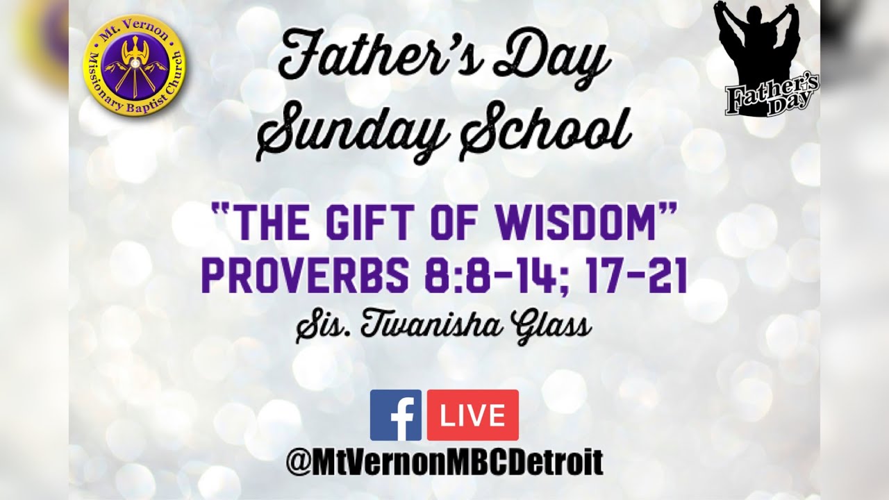 Sunday School - "The Gift of Wisdom" - 6/21/2020 - YouTube