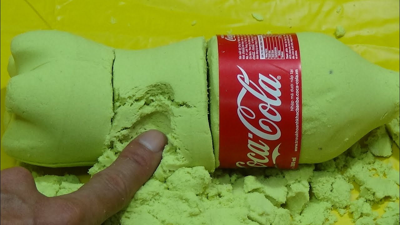 DIY How To Make 'Kinetic Sand Coca Cola' Learn Colors Slime Foam Clay ...