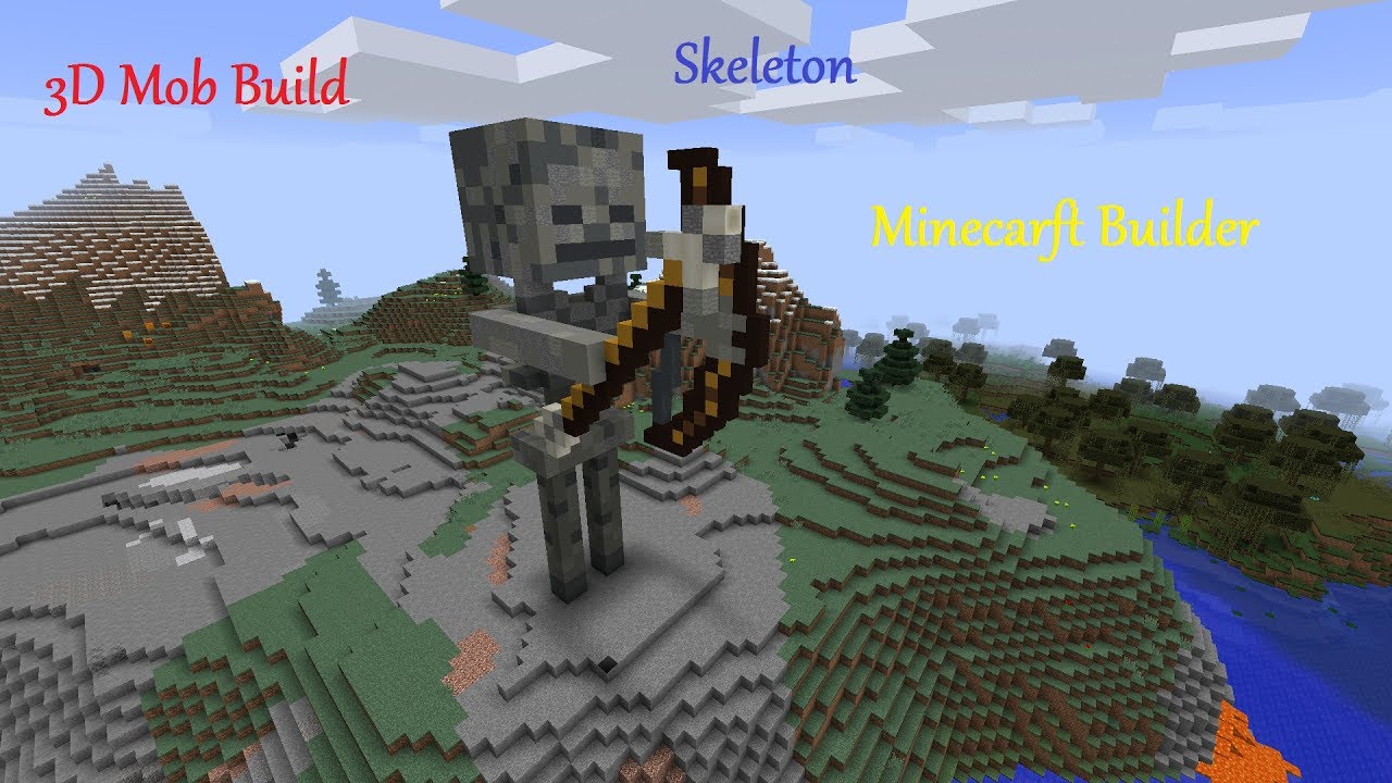 Minecraft Mob 3D Build Timelapse ( Most Detail ) : Skeleton - YouTube