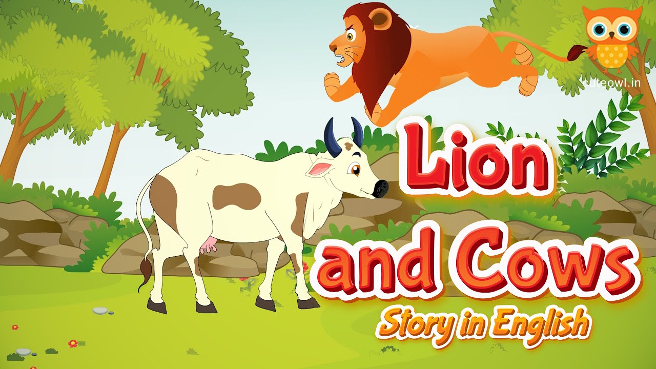 Lion and Cows Story in English | Bedtime Stories | Moral Stories | Cute ...