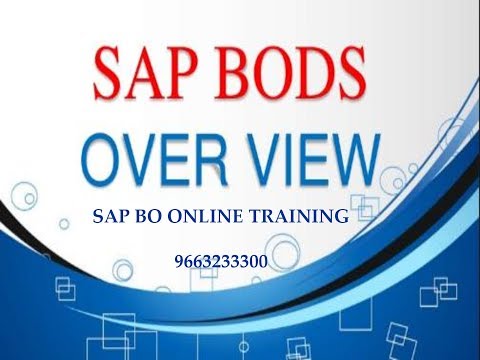 SAP BUSINESS OBJECTS DATA SERVERIES BODS 4.2 Training
