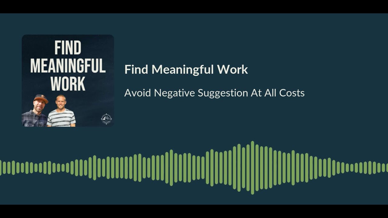 Avoid Negative Suggestion At All Costs - YouTube