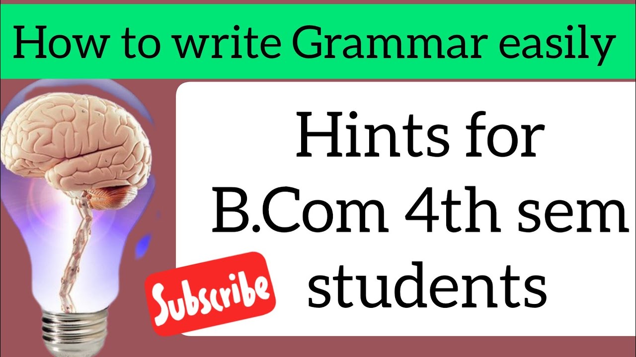 #B.com and BBA 4th sem.How to write English grammar easily@Boomis_talks ...