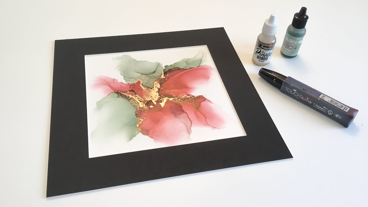 Alcohol ink - Using touch ink and brass [6] - YouTube