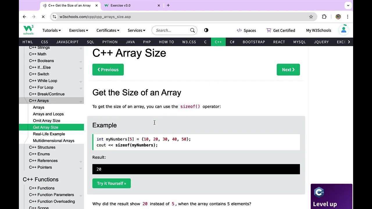 Day 5 of learning C++ Language from W3 school | #w3schools l C++ is a popular programming ...