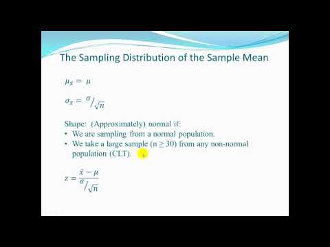 Sampling Distribution of x bar - YouTube