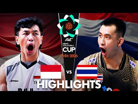 Indonesia 🇮🇩 vs Thailand 🇹🇭 | Highlights | AVC Mens Cup 2026
