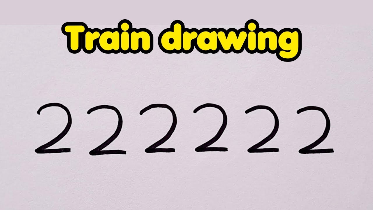 How to draw a Train with number 222222 | drawing easy step by step ...