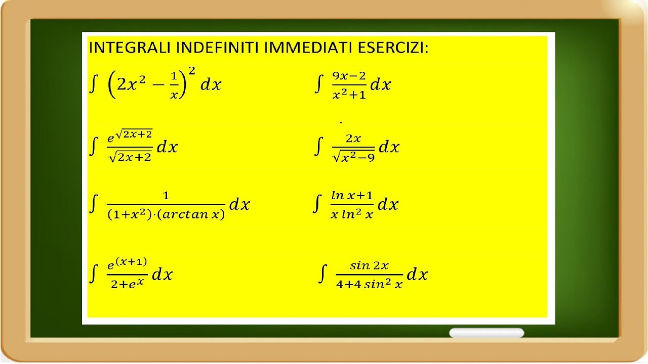 integrali indefiniti immediati esercizi - YouTube
