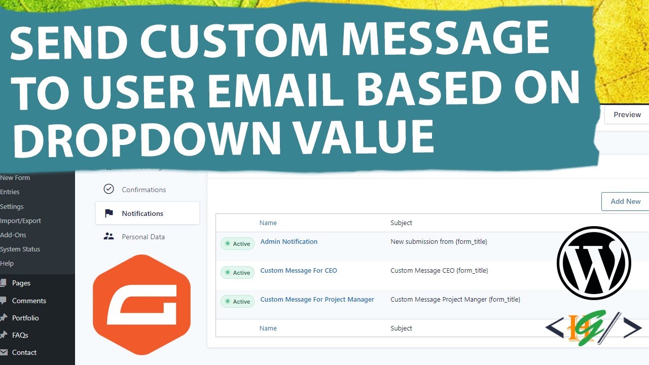 How to Send Custom Messages to User Email Based on Dropdown Selection ...