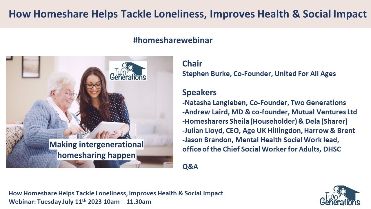 Two Generations Webinar: How Homeshare Helps Tackle Loneliness ...