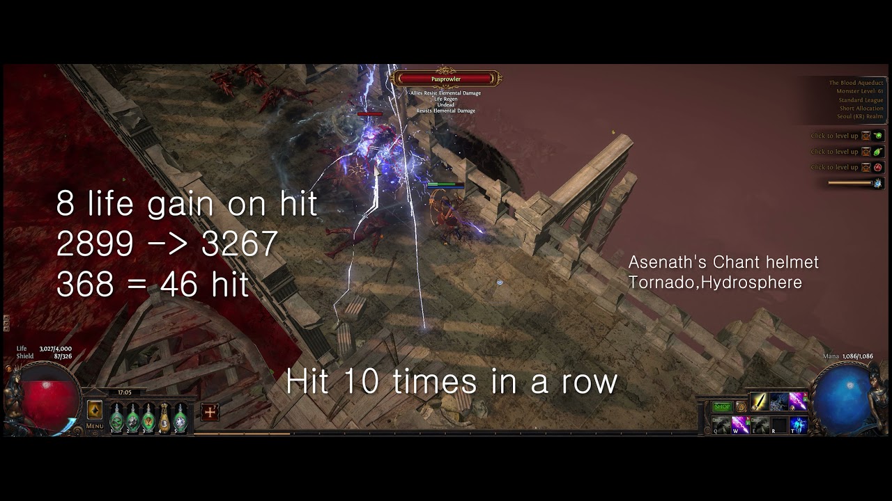 POE 3.16 Tordano+Hydrosphere, Projectile Return test - YouTube