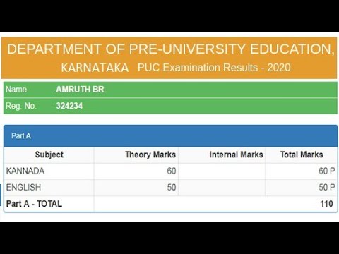 Karnataka 2nd PUC Result 2020 || How To Check PUC karnatka Result 2020 ...