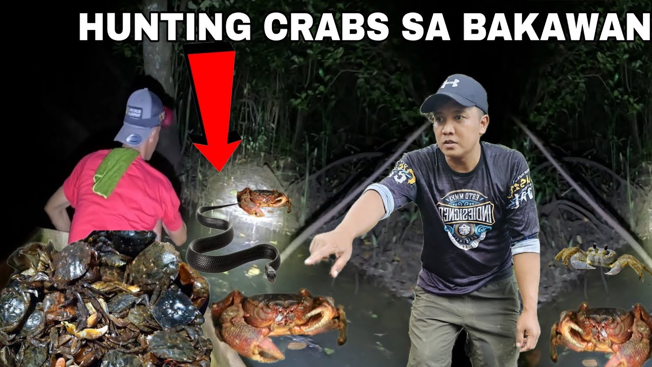 Ahas Sumalubong samin Jackpot Ang Daming nahuling Crabs hunting sa Ilog ...