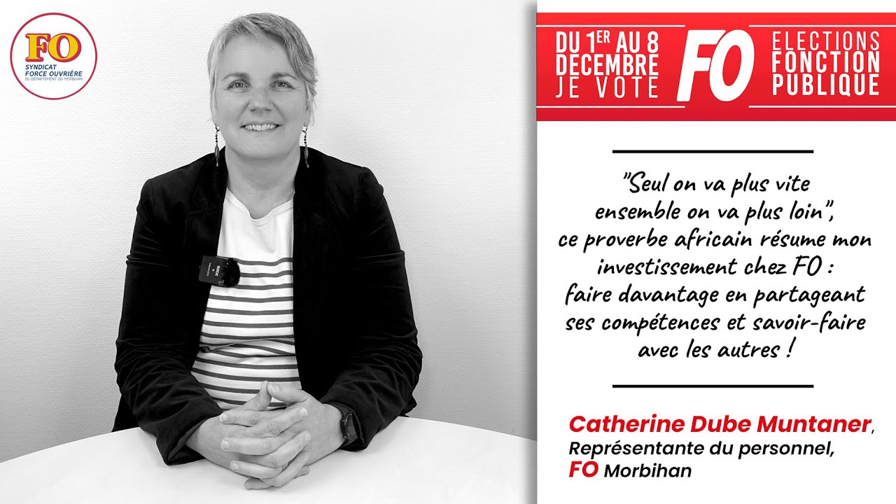 Catherine Dube Muntaner, Représentante du personnel, FO Morbihan - YouTube