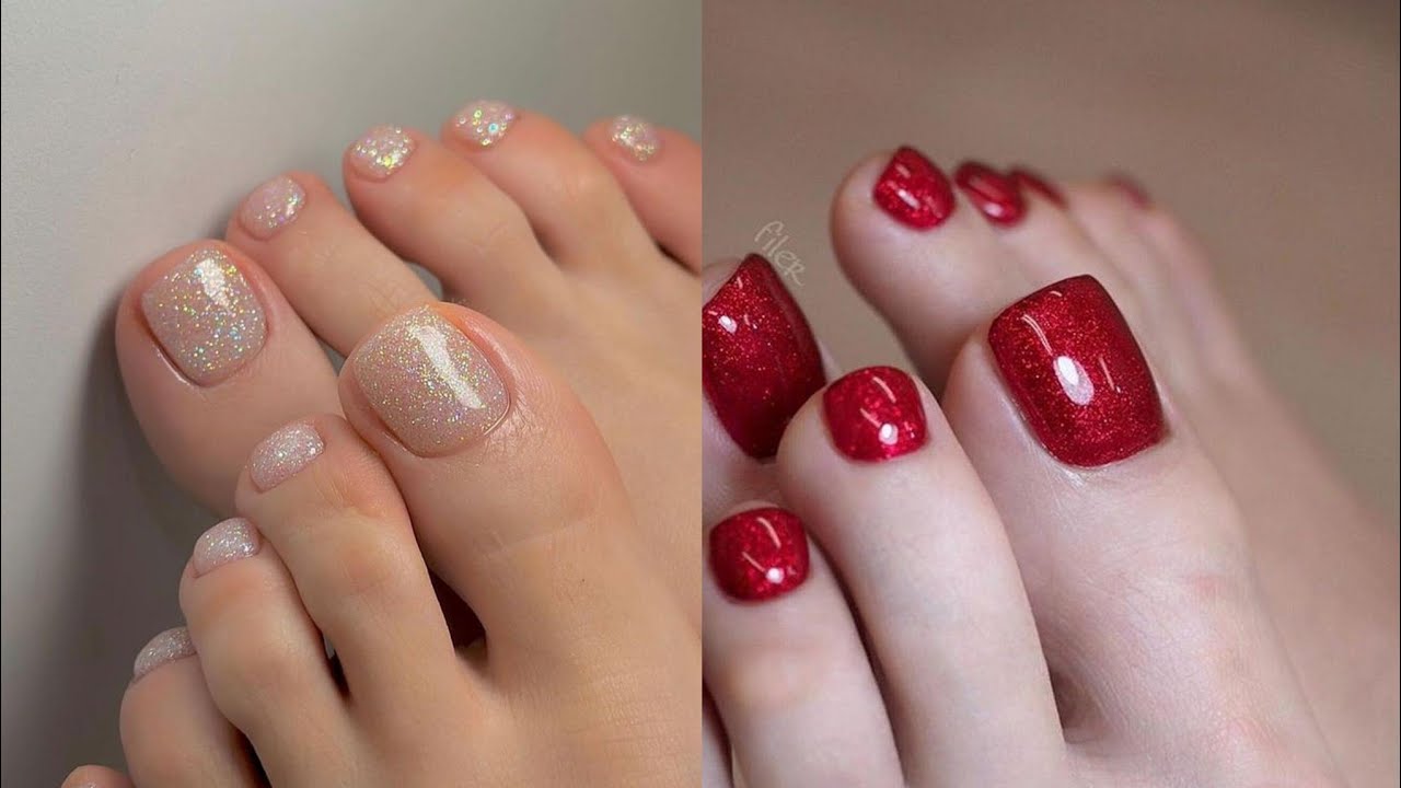 Extremely gorgeous and pretty shiny toe nails color trends designs ...