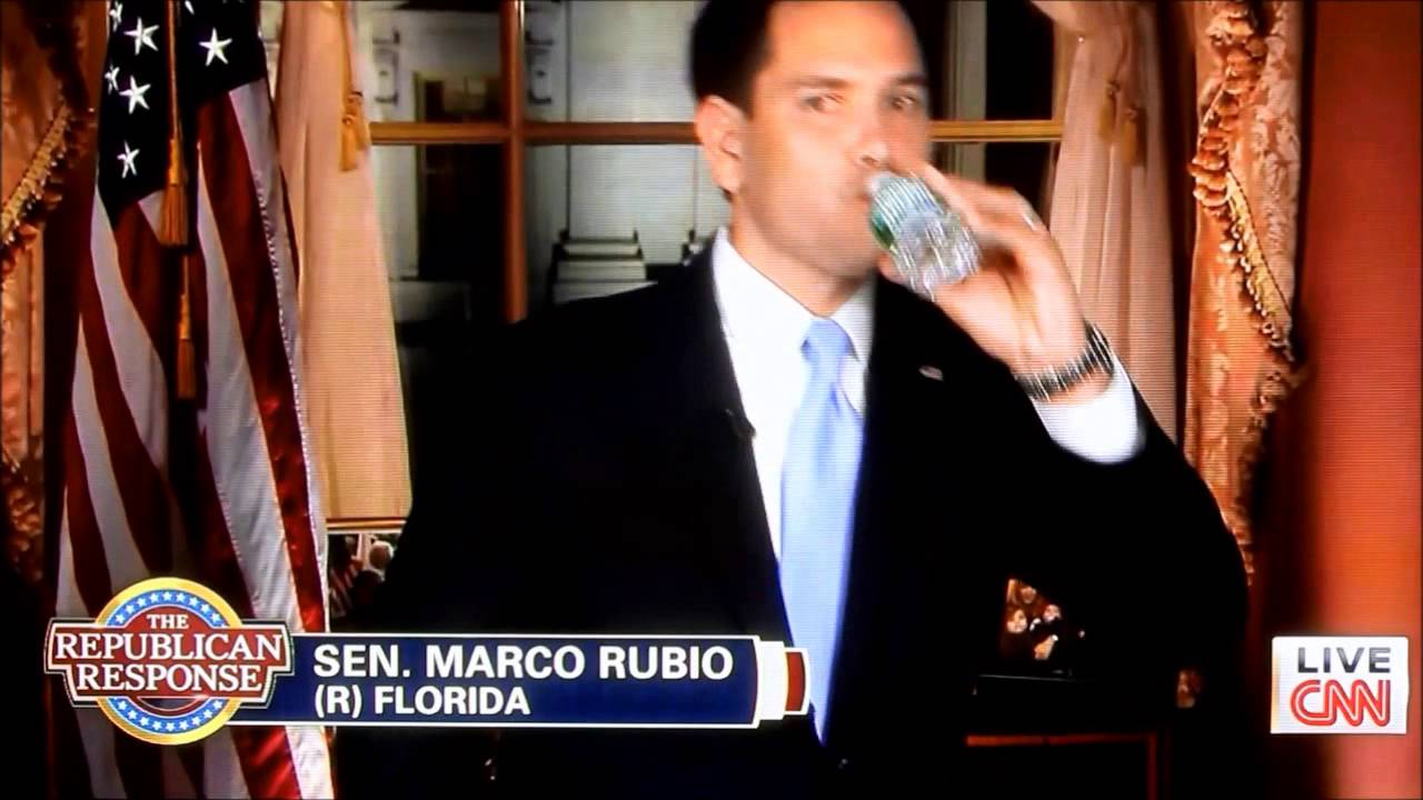 Senator Marco Rubio's awkward sip of water: 'The funniest drink of ...