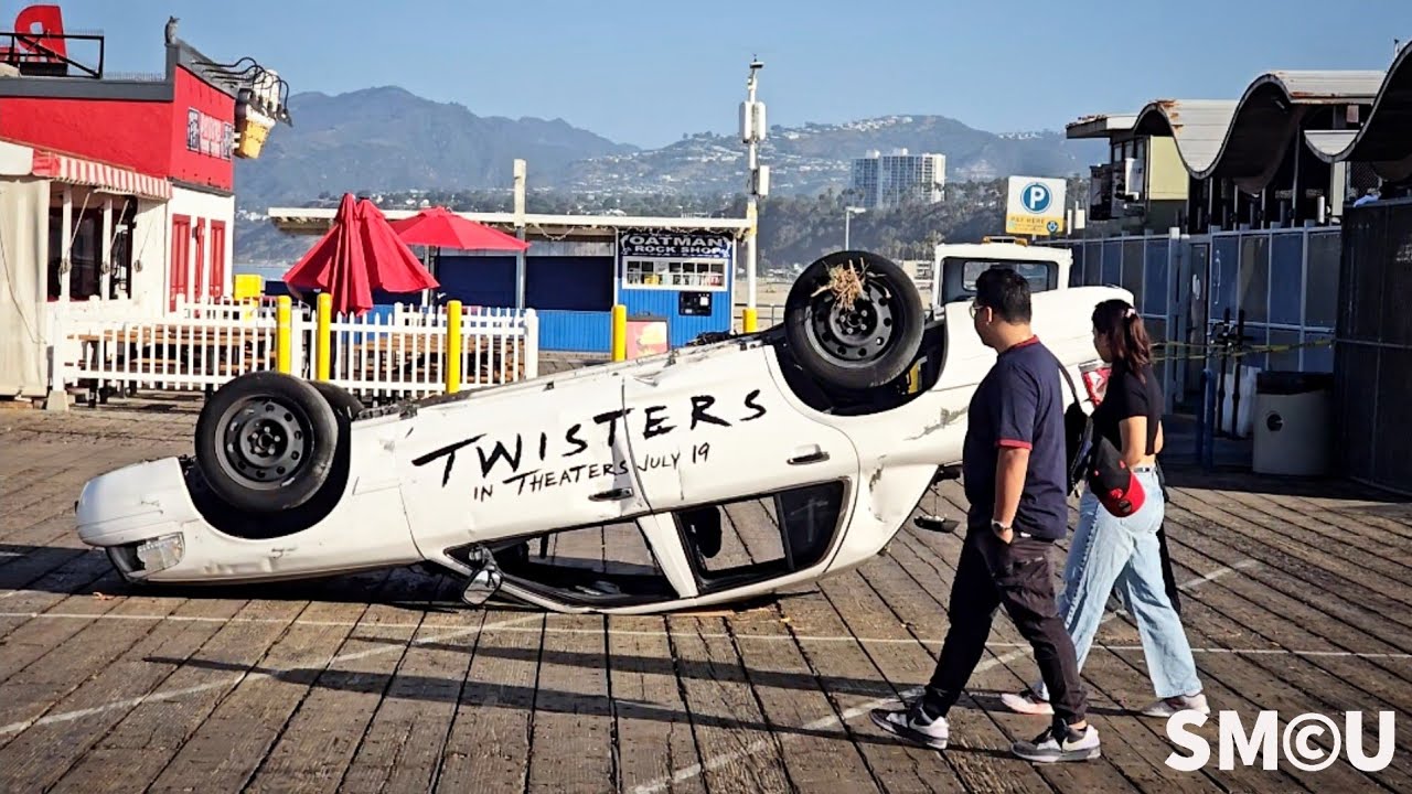 Flipping Out Over Twisters! Car at Santa Monica Pier Stirs Up Storm of ...