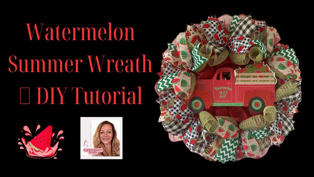 How to Make a Cruffle Method Watermelon Truck Deco Mesh Ribbon Spring ...