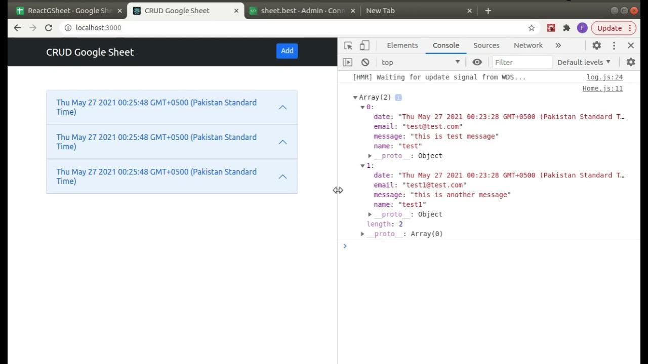 Reactjs Google Sheet CRUD app - Get Data from Google Sheet - 3/6 - YouTube