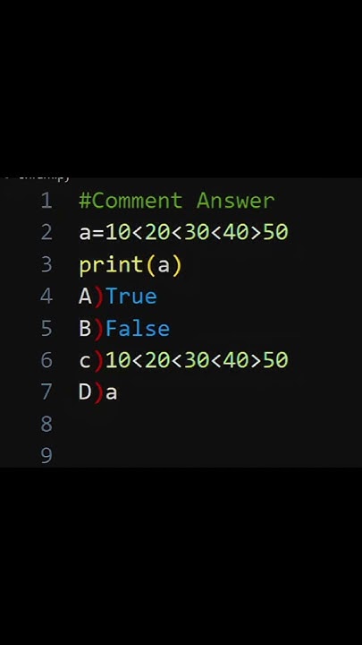 Comment Answer Shortvideo Shortsfeed Viral Ytshorts Python Pythonprogramming Quiz Coding