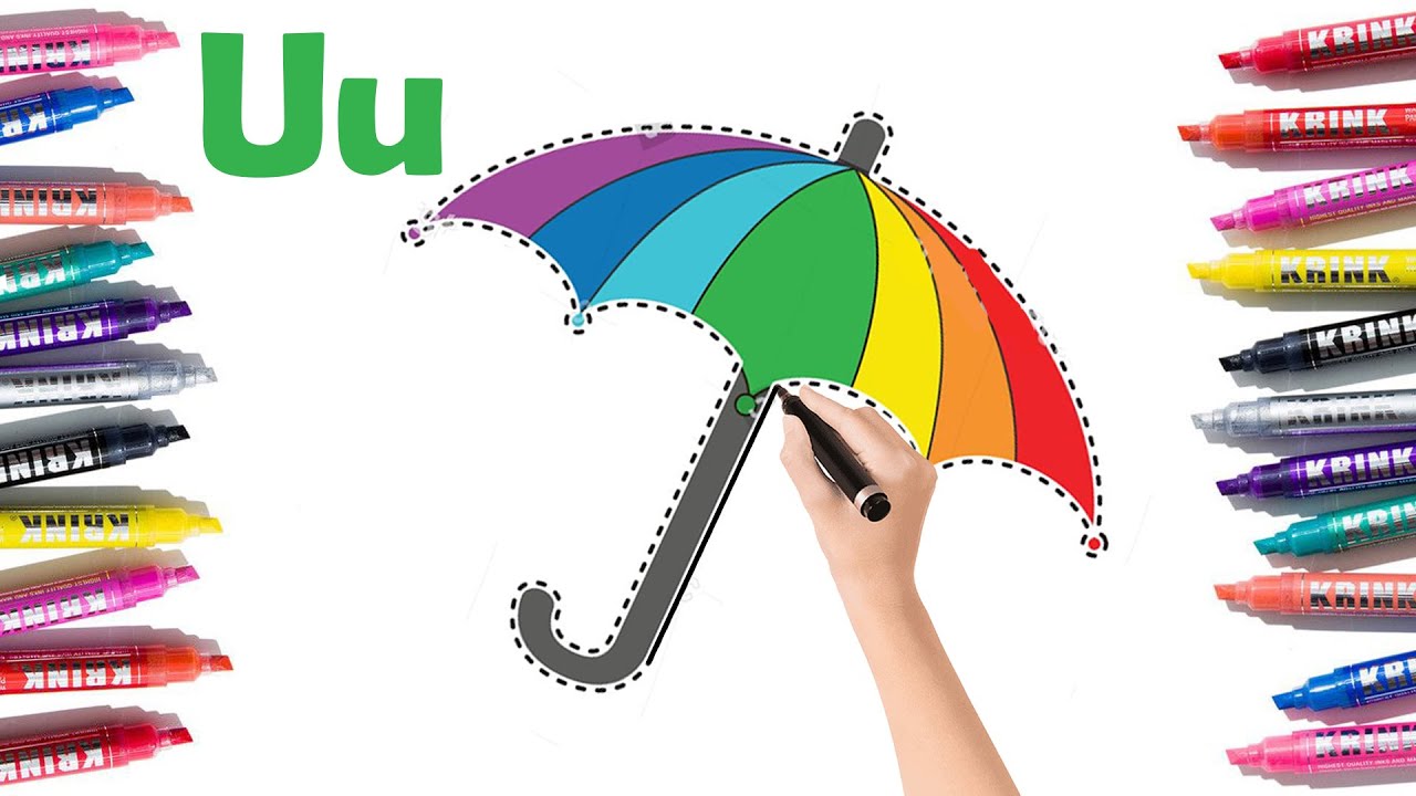 Coloring ,umbrella ,ufo , unicycle , unicorn | Words Start With u | how ...