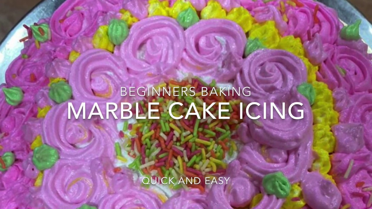 MARBLE CAKE ICING|PREMIX CAKE|LEARNER CAKE DECORATION - YouTube